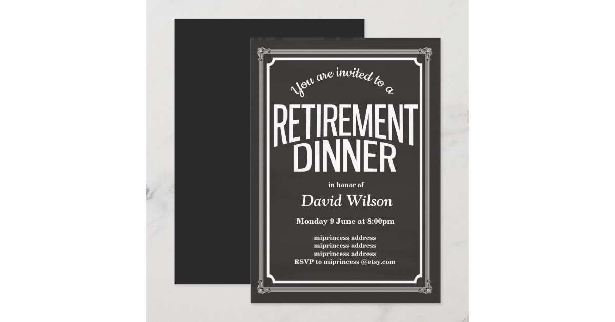 Retirement Party invitation, chalkboard background Invitation | Zazzle