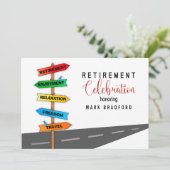 Retirement Party Invitation Road Signs WHITE Name | Zazzle