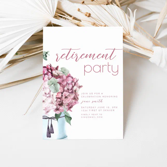 Retirement Party Invitation Template with Flowers | Zazzle