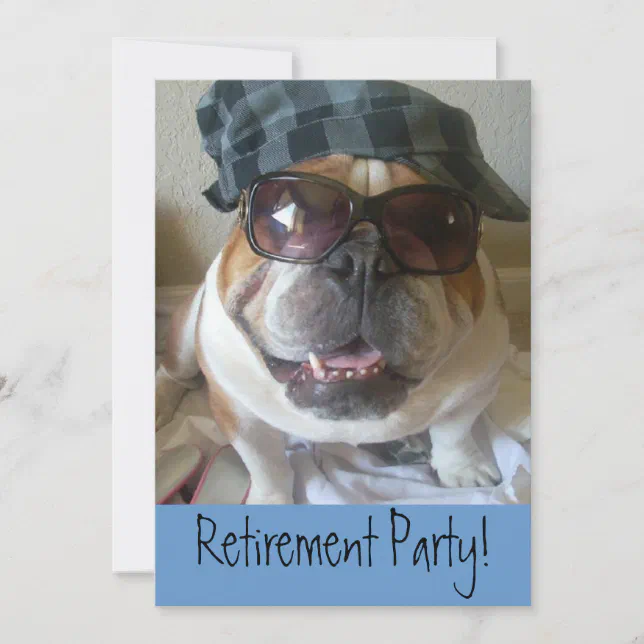 Retirement Party Invitations English Bulldog | Zazzle