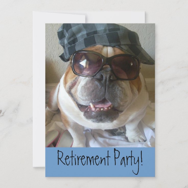 Retirement Party Invitations English Bulldog | Zazzle