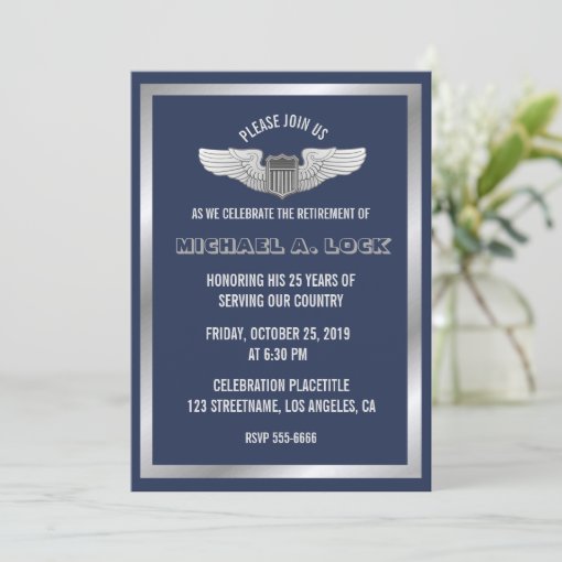 Retirement Party Invitations for Air Force Pilot | Zazzle