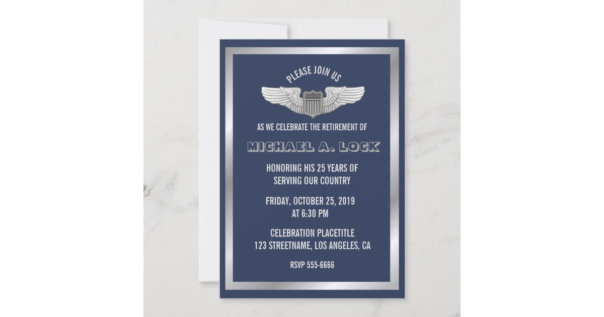Retirement Party Invitations for Air Force Pilot | Zazzle