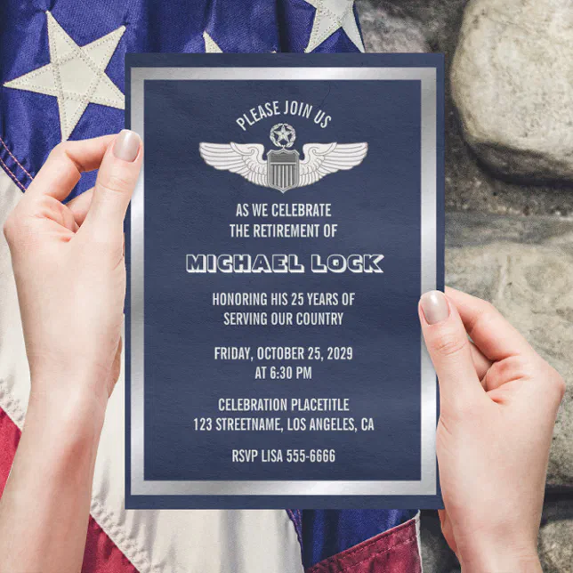 Retirement Party Invitations for Air Force Pilot | Zazzle