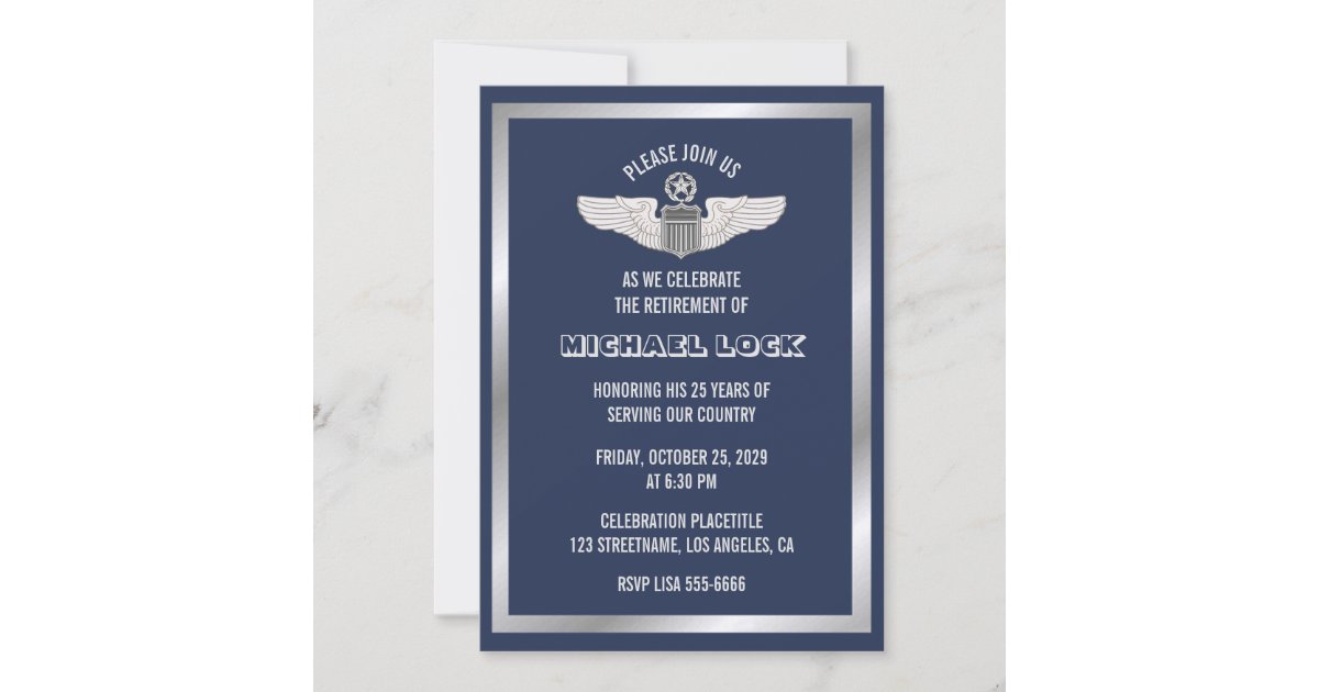 Retirement Party Invitations for Air Force Pilot | Zazzle
