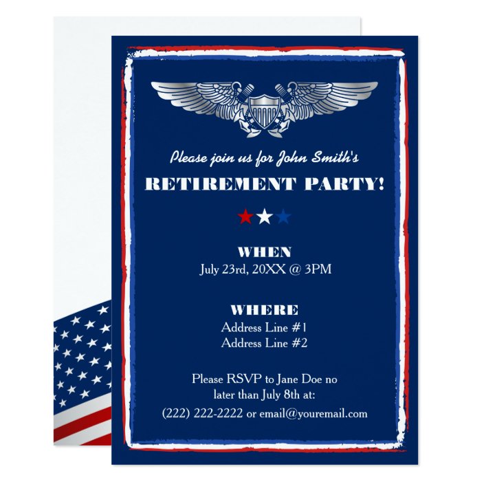 Retirement Party Invitations for Naval Air Force | Zazzle.com