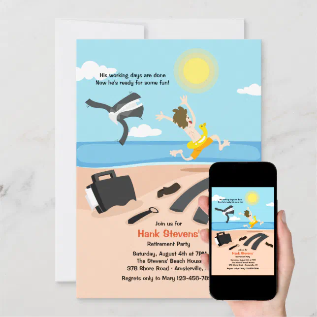Retirement Party (Male) Invitation | Zazzle