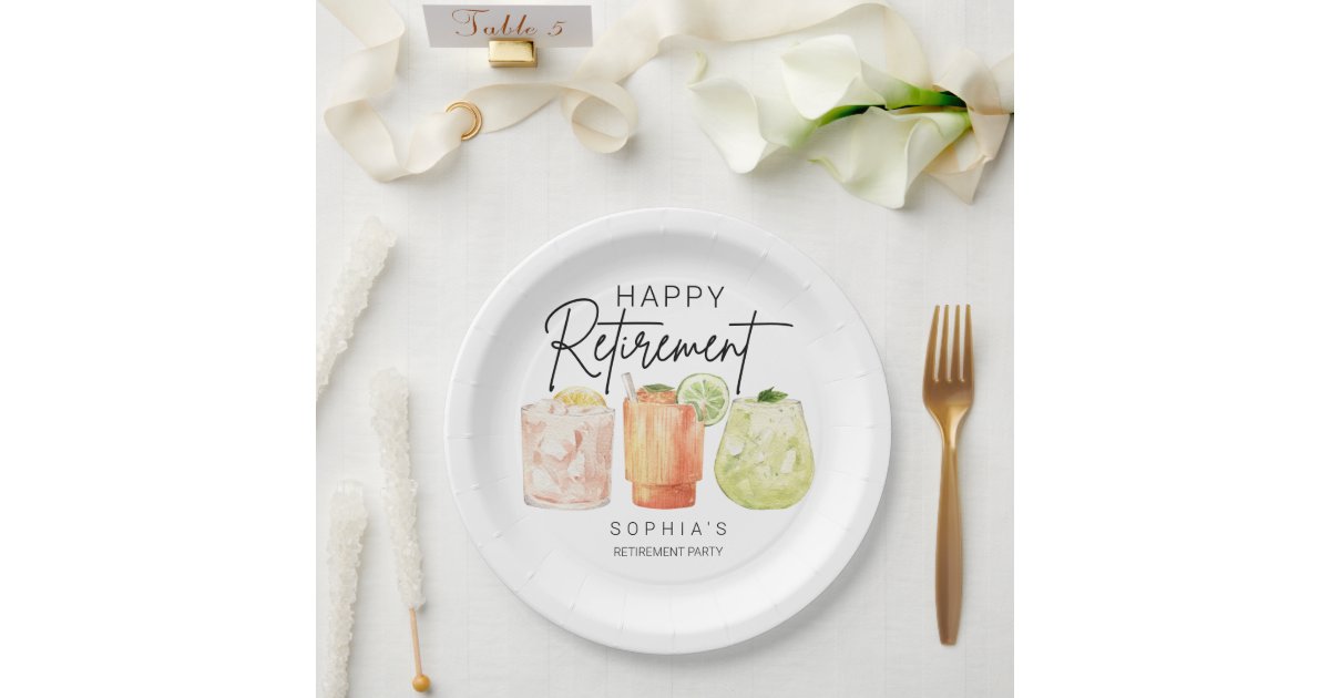 Retirement Party Paper Plates | Zazzle