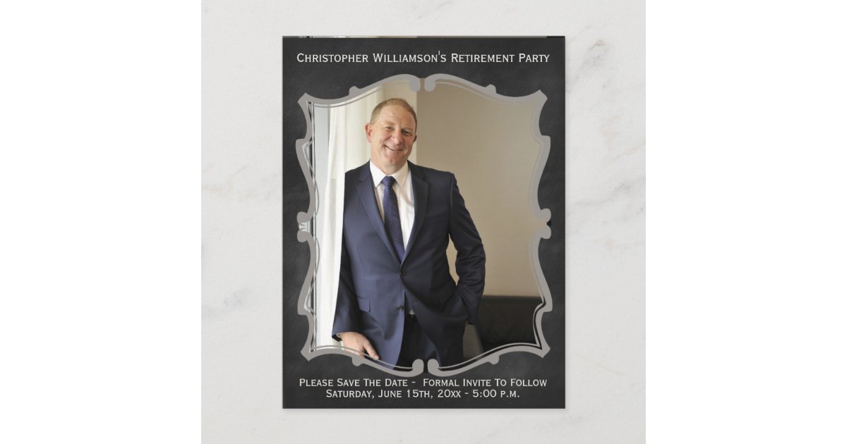 Retirement Party Photo Card Save The Date Vintage Zazzle retirement-party-photo-card-save-the-date-vintage-zazzle
