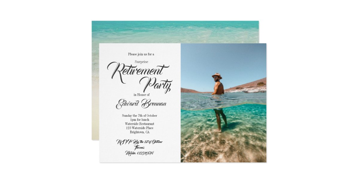 Retirement Party Photo Modern Stylish Typography Invitation | Zazzle.com