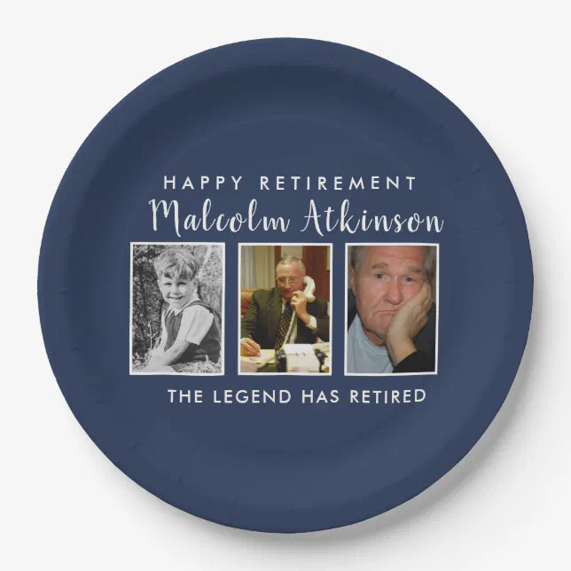 Retirement party photo plates | Zazzle