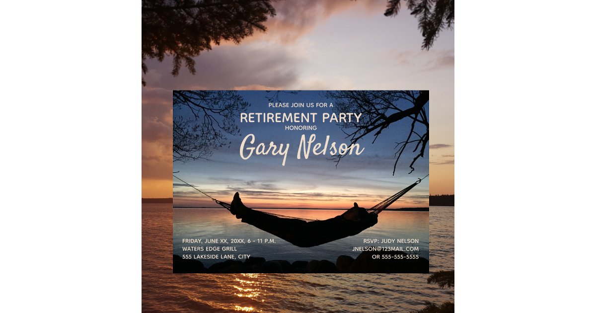 Retirement Party Relax Hammock Invitation | Zazzle