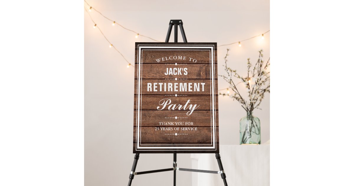 Retirement Party Rustic Wood Welcome Sign | Zazzle