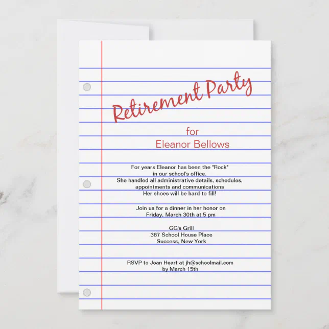 Retirement Party School Theme Invitation | Zazzle