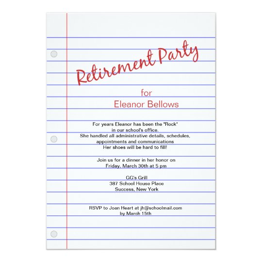 Retirement Party School Theme Invitation | Zazzle.com