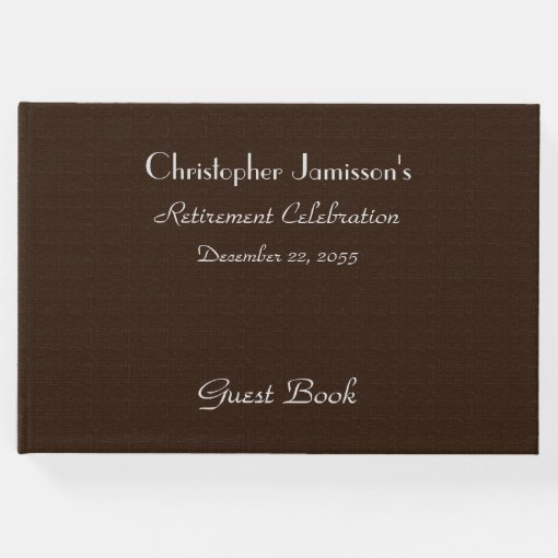 Retirement Party Sign-In Book Faux Textured Burlap | Zazzle