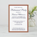 Retirement Party Simple Red Gold Invitation | Zazzle