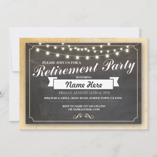 Retirement Party Vintage Retired Chalkboard Invite | Zazzle.com