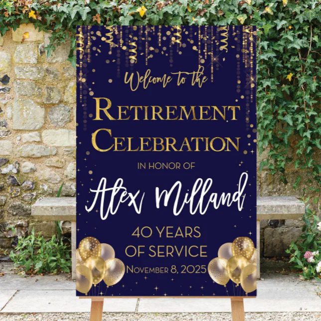 Retirement Party Welcome Sign, Retirement Dinner Foam Board | Zazzle