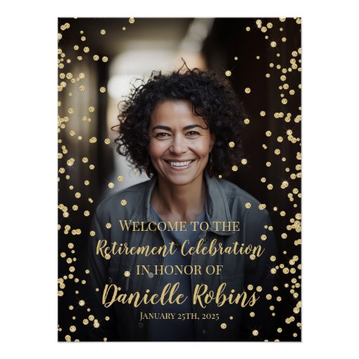 Retirement party welcome sign with photo | Zazzle