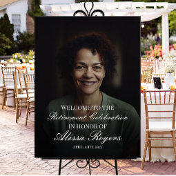 Retirement party welcome sign with photo | Zazzle