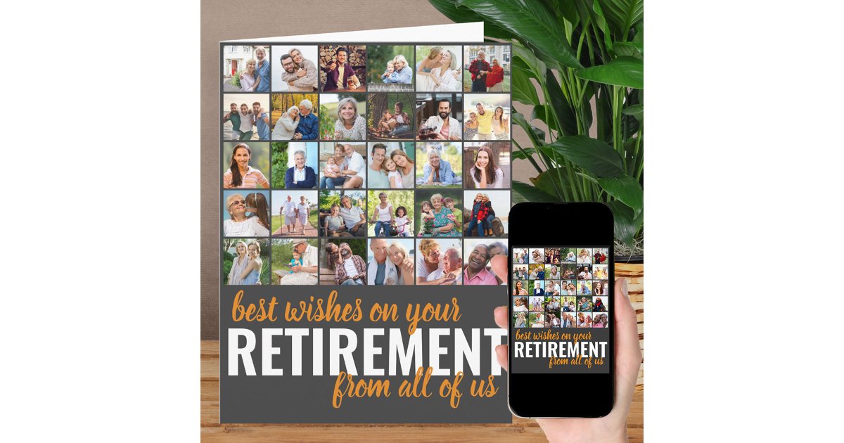 Retirement Photo Collage 30 Picture From all of Us Card | Zazzle
