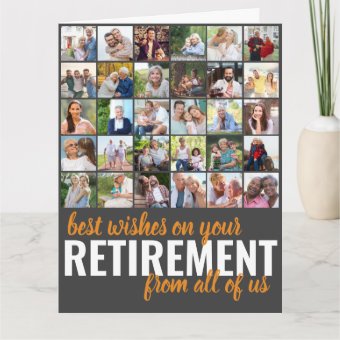 Retirement Photo Collage 30 Picture From all of Us Card | Zazzle