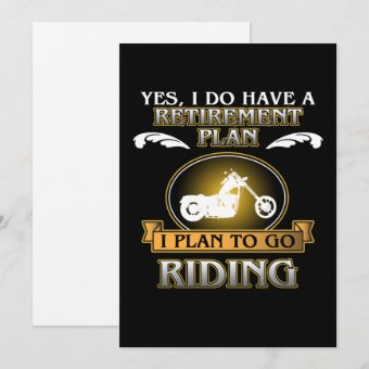 Retirement Plan Riding Motorcycle Biker Bike Lover Thank You Card | Zazzle