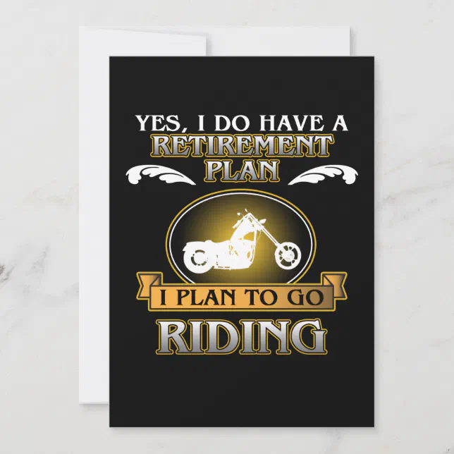 Retirement Plan Riding Motorcycle Biker Bike Lover Thank You Card | Zazzle