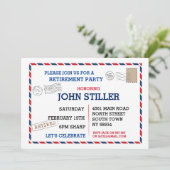 Retirement Postcard Mail Post Card Red Blue | Zazzle