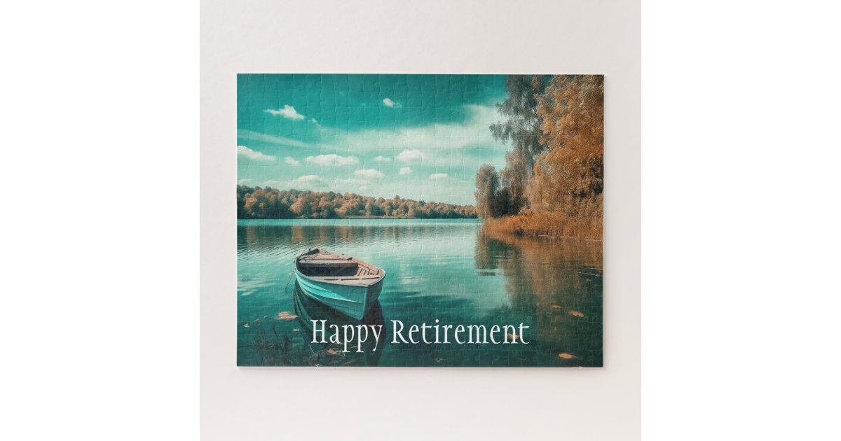 Retirement Relaxing Lake Boating Boat Calm Water Jigsaw Puzzle | Zazzle