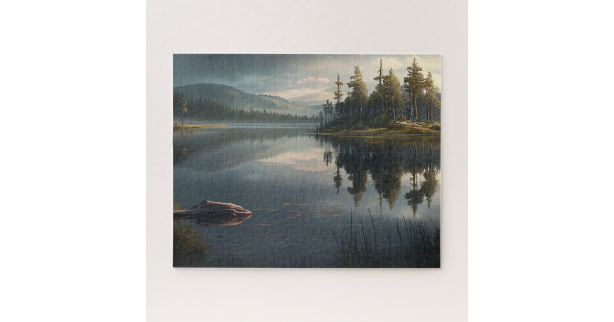 Retirement Relaxing Lake Tranquil Calm Water Jigsaw Puzzle | Zazzle