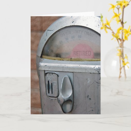 Retirement retro parking meter card | Zazzle