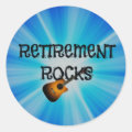 Retirement Rocks--custom guitar design Classic Round Sticker | Zazzle