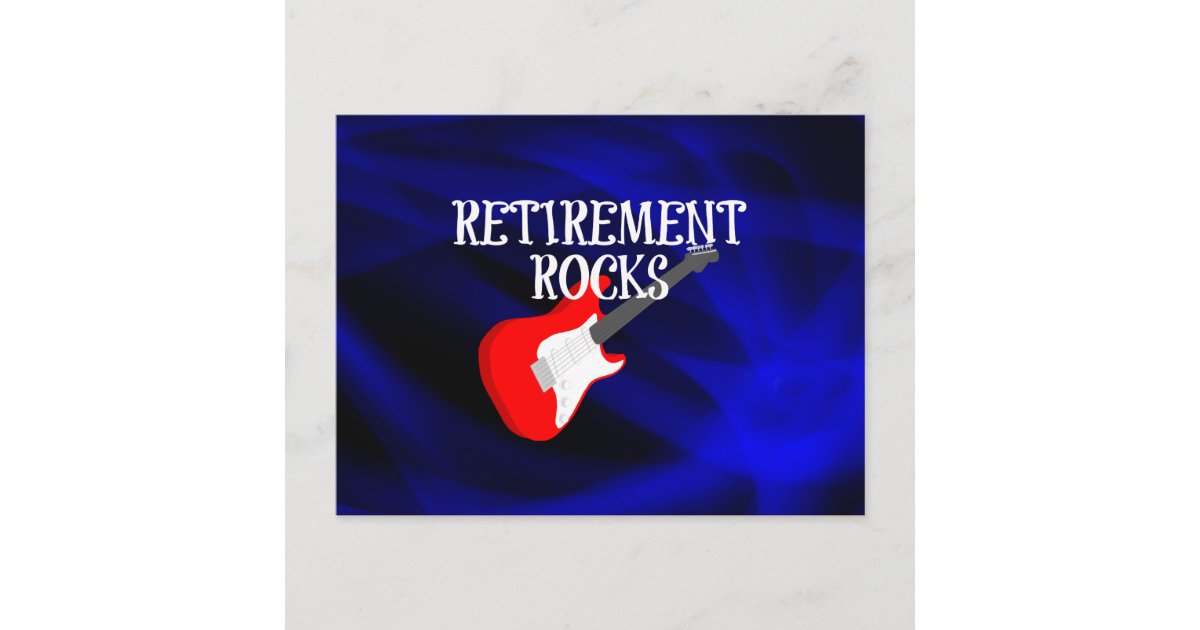 Retirement Rocks, Rocking Guitar Postcard | Zazzle
