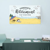 Retirement | Snoopy & Woodstock on the Beach Banner | Zazzle