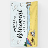 Retirement | Snoopy & Woodstock on the Beach Banner | Zazzle