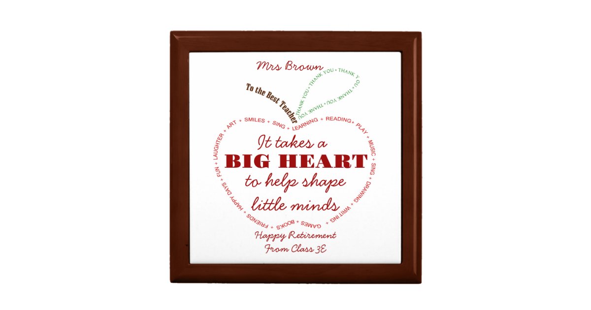 Retirement Thank you Teacher long service Gift Jewelry Box | Zazzle