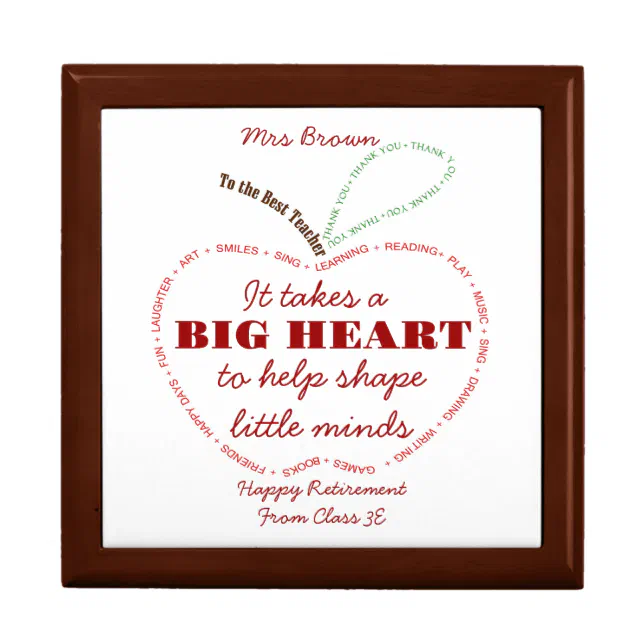 Retirement Thank you Teacher long service Gift Jewelry Box | Zazzle