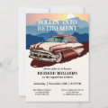 Retirement Travel Retro Classic Car Theme Invitation | Zazzle