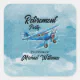 Retirement Travel Themed Party Plane Vintage Square Sticker | Zazzle