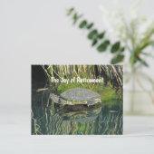 Retirement Turtle with Water Reflection Nature Postcard | Zazzle