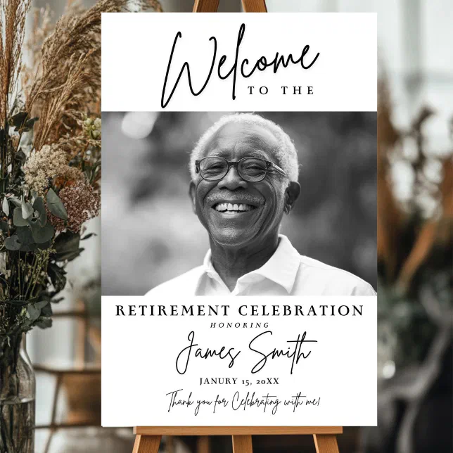Retirement Welcome Sign with Picture Photo Party | Zazzle