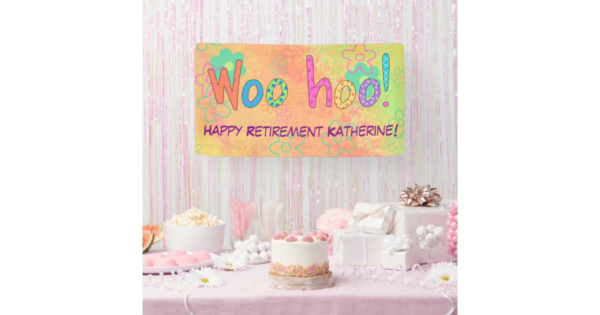 Retirement WooHoo Name Personalized Banner | Zazzle