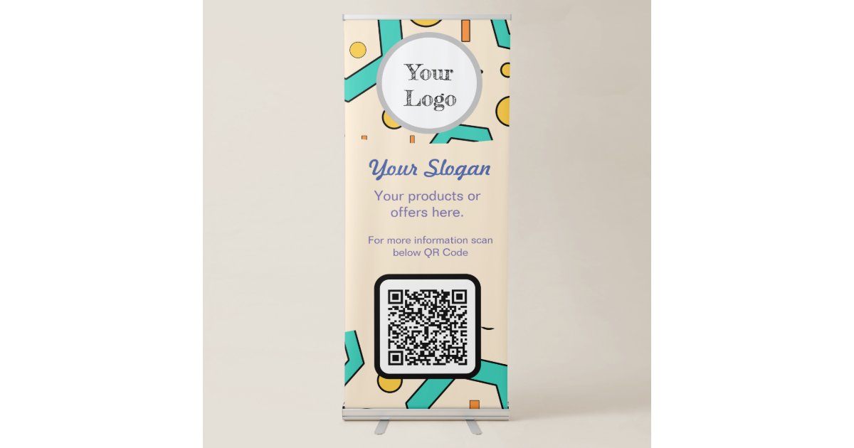 Retractable Custom QR Code Standing Banner Stand | Zazzle