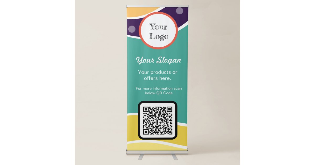Retractable Event QR Code Standing Banner Stand | Zazzle