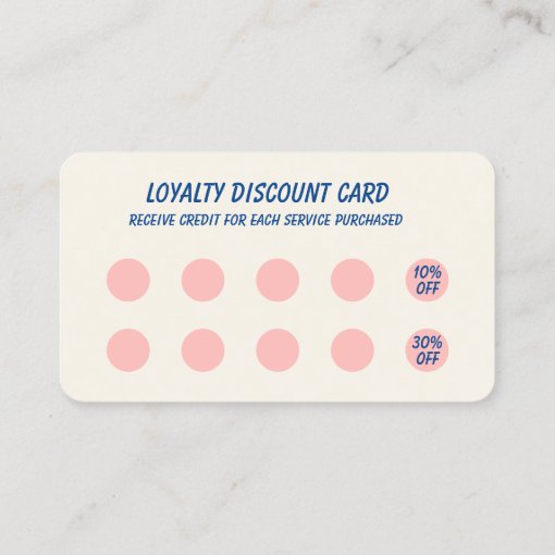 Retro 10 Punch Loyalty Card | Zazzle