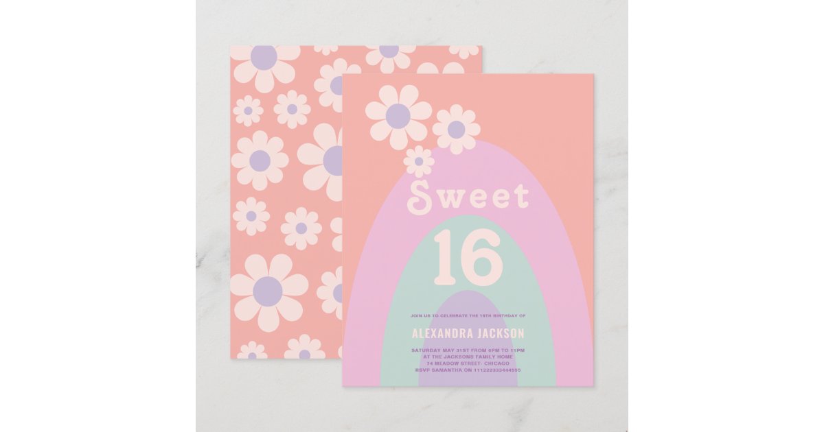 Retro 16th Birthday Party | Zazzle