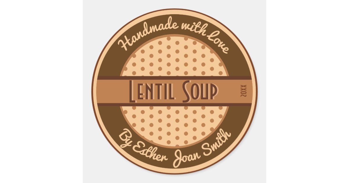 Retro 1950s Custom Text Food Label with Polka Dots | Zazzle