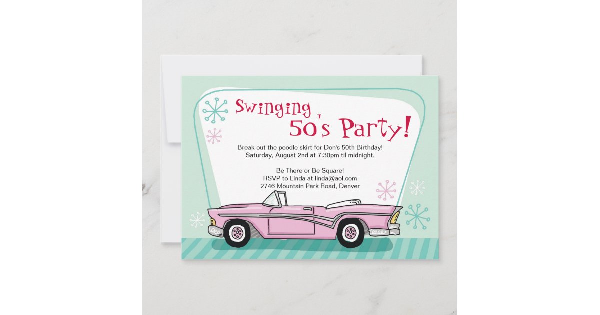 Retro 1950's Invitation | Zazzle